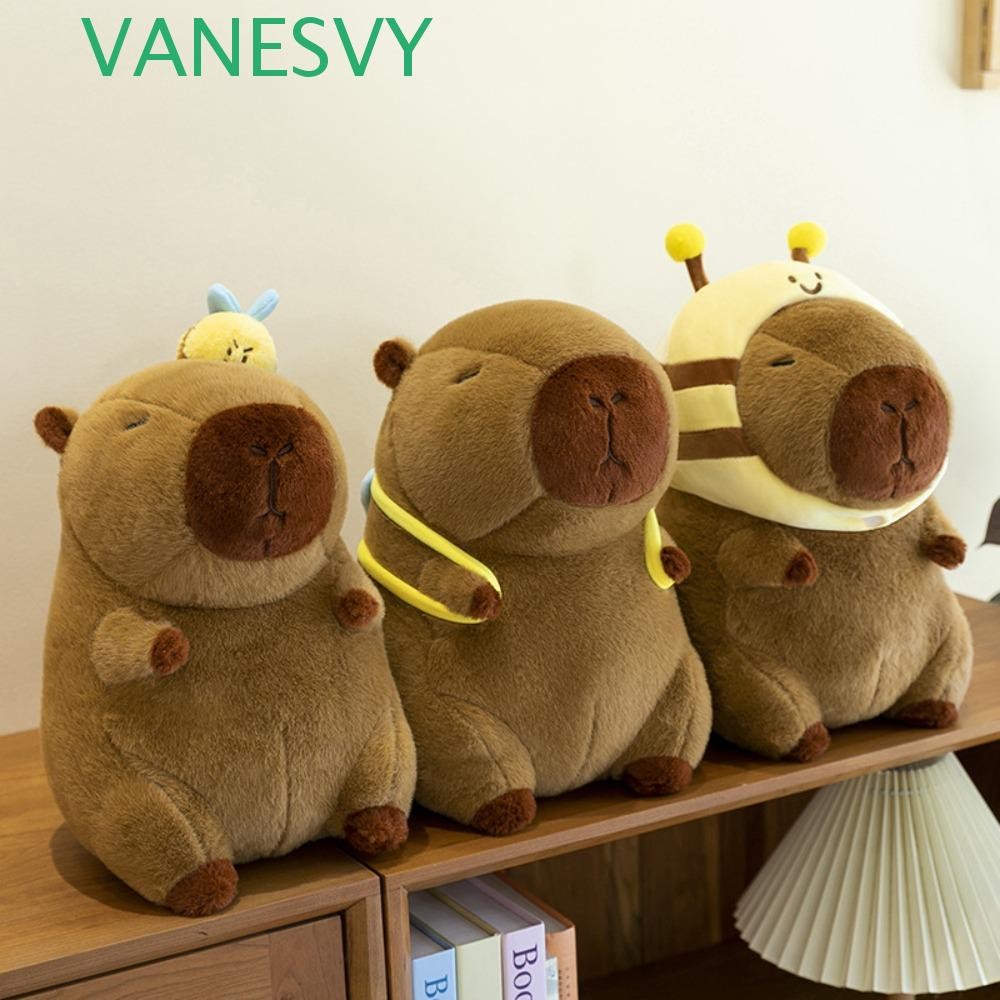 VANESVY Capybara Plush Toy, Bee Fluffy Capybara Plush Doll, Kid's ...