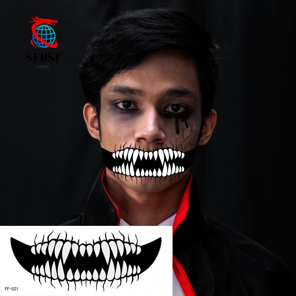 SFBSF 9/10/20PCS Face Tattoos, Fake Face Scars Horror Clown Temporary ...