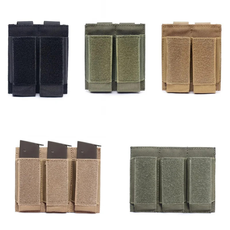 Molle Double Triple 9MM Magazine Pouch Hunting Flashlight Holder EDC ...