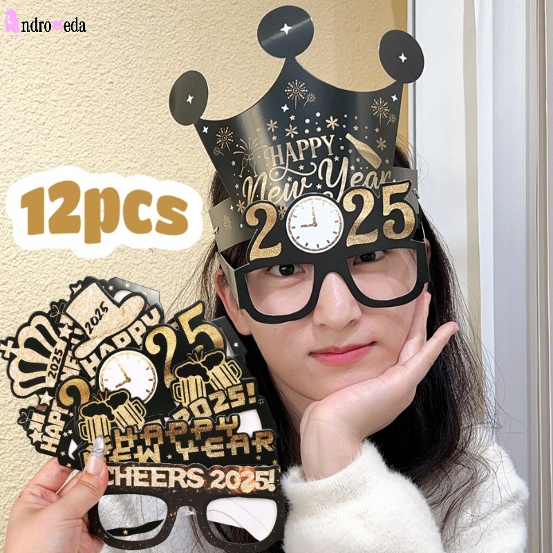 12Pcs/Set 2025 New Year's Eve Carnival Photography Props Happy New Year ...