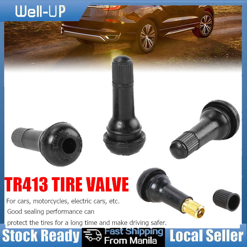 TR-413 TR-414 Snap In Shorty Black Rubber Valve Stems TR413 Tubeless ...