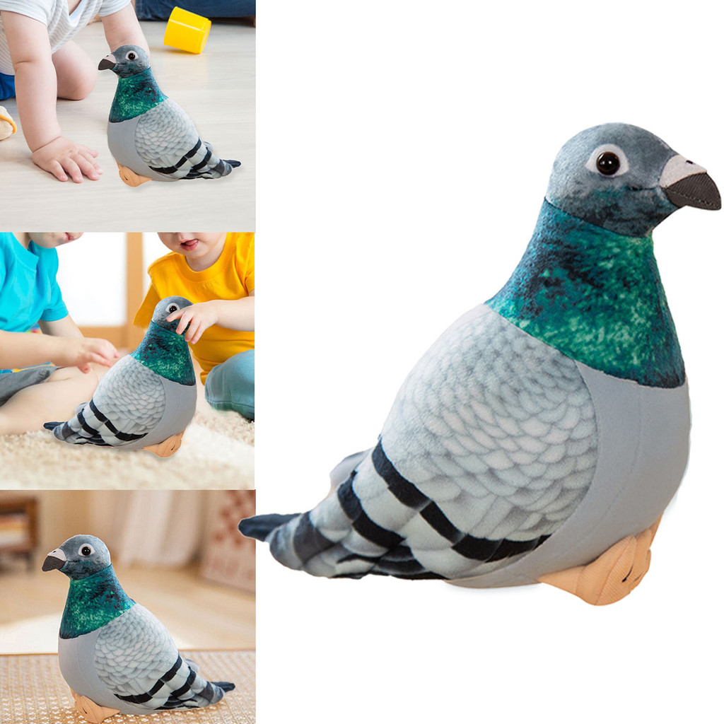 1PCS High Quality Realistic Pigeon Plush Toys Soft Lifelike Grey And ...