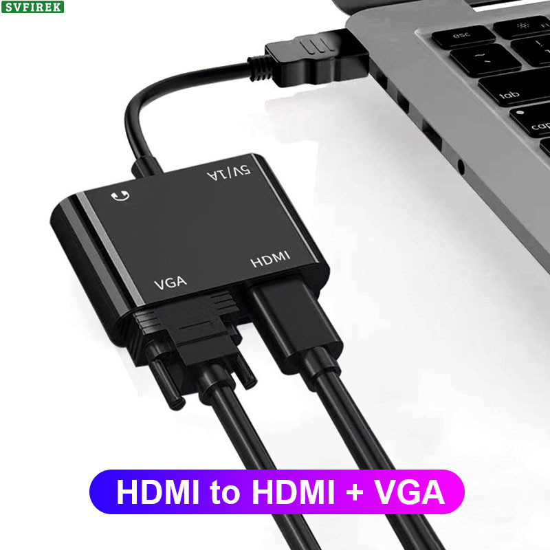 HDMI to HDMI + VGA Adapter with Audio HDMI To VGA HD Converter VGA ...