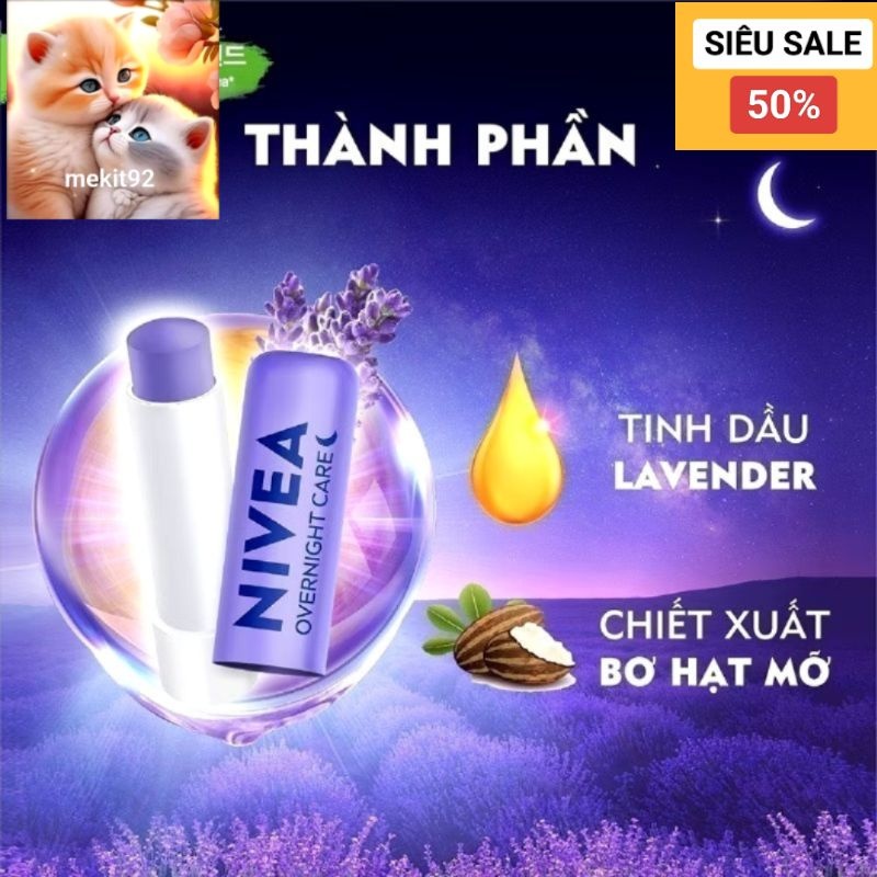 Nivea night lip balm lavender colorless - nive caring color sassy red ...