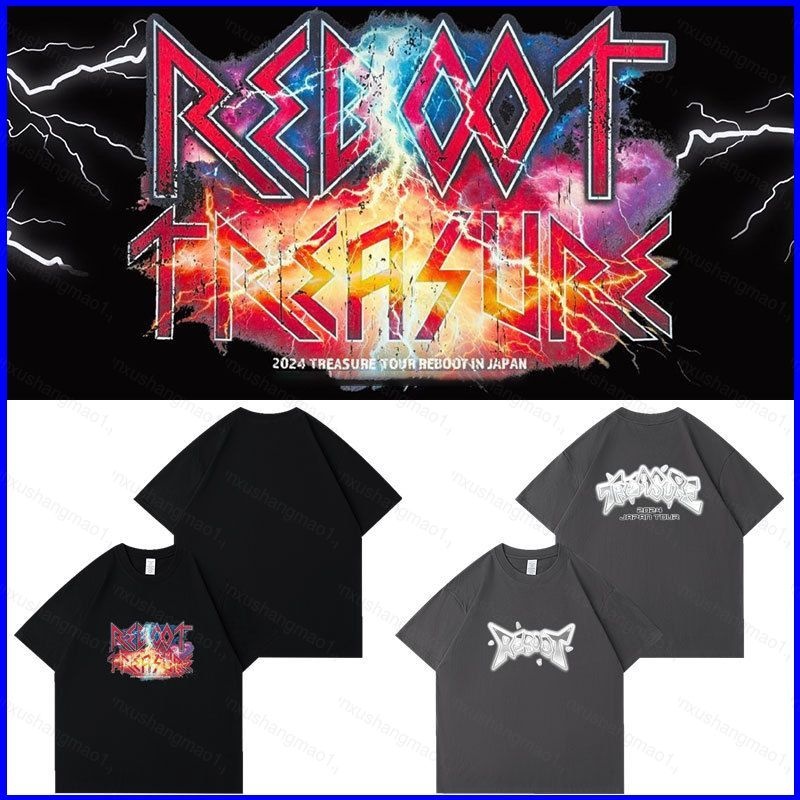 XU1 TREASURE 2024 concert REBOOT T-shirt loose print summer support ...