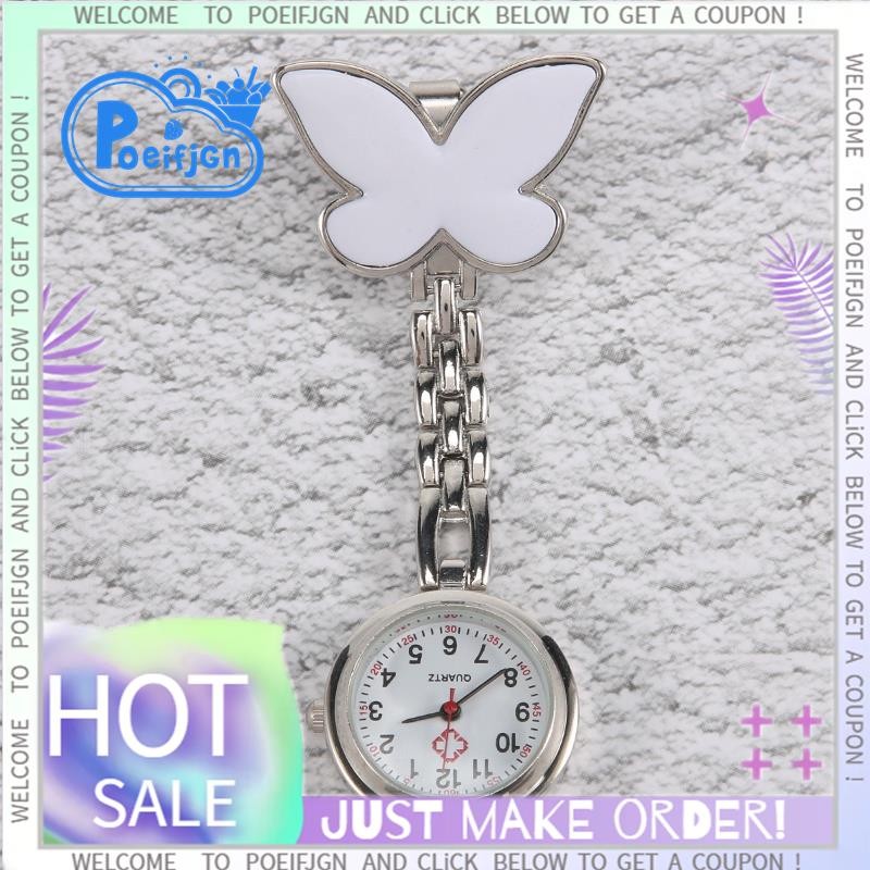 Nurses Clock Heart rate monitor pocket watch quartz butterfly motive ...