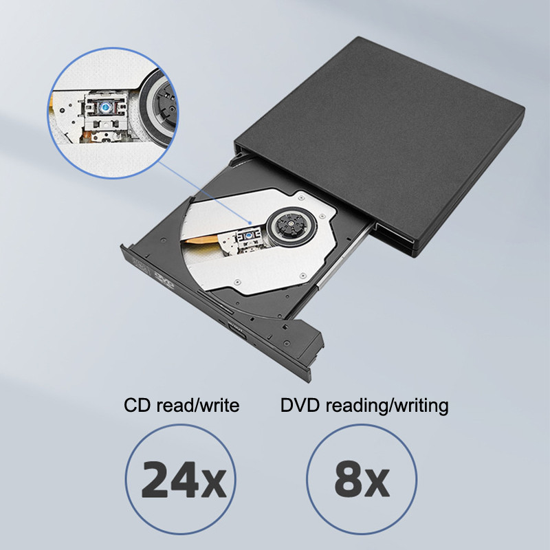 Meuctiffy USB 2.0 External CD DVD Drive Writer Drive CD-RW Burner ...