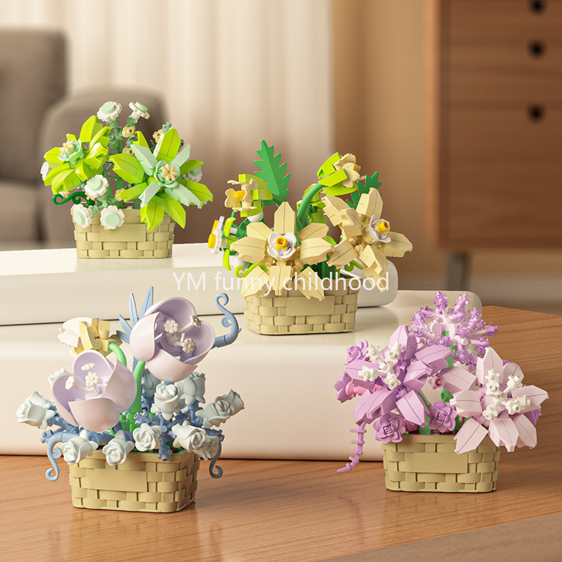 eternal flower basket, building blocks, flower pots, rose planting ...