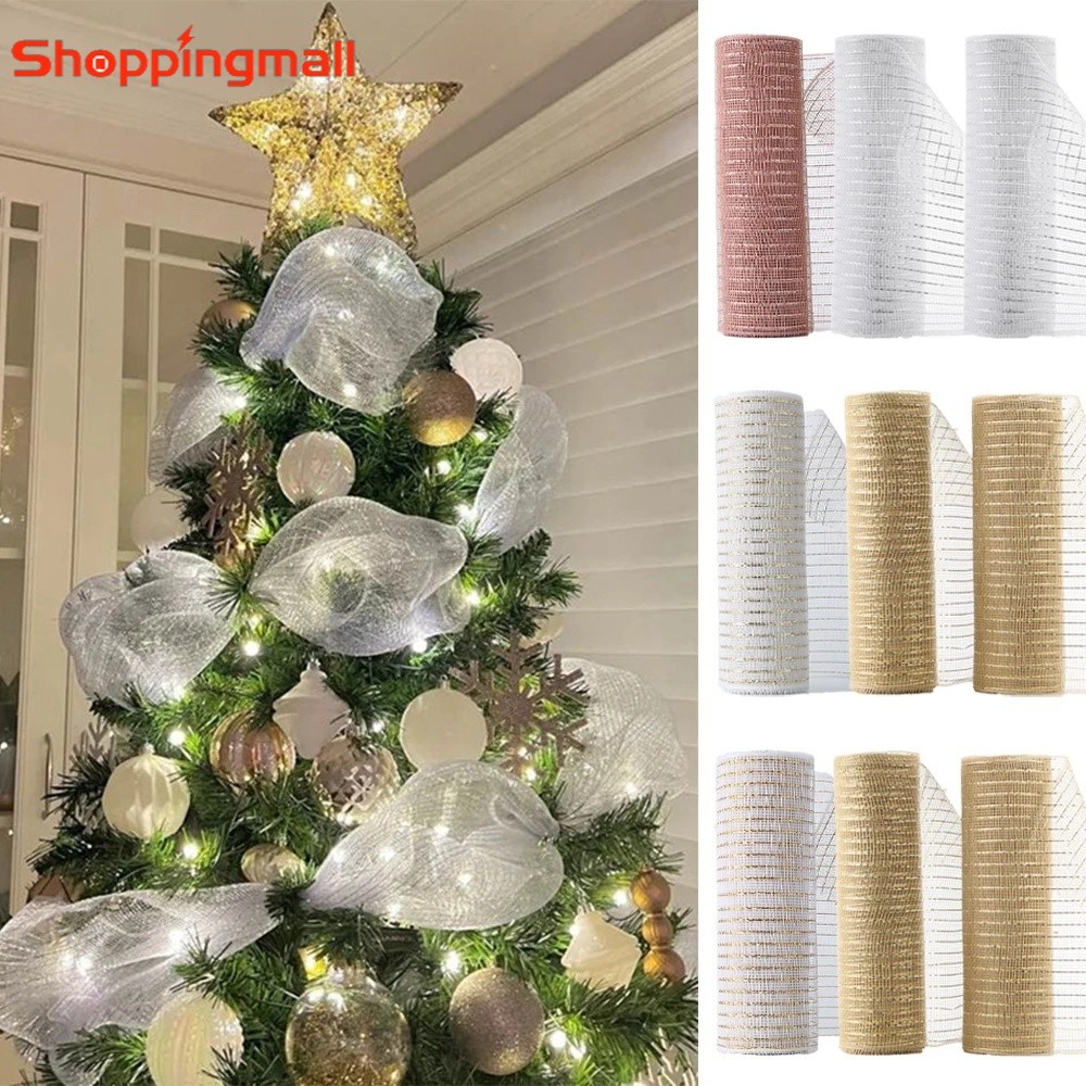 DIY Christmas Decorating Mesh Ribbon/Flower Packing Net Bows Wrapping ...
