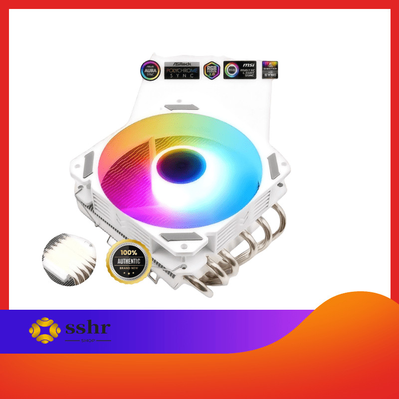 Wovibo 6 Heat pipes CPU Fan RGB ARGB PWM Cooling Cooler Radiator for ...