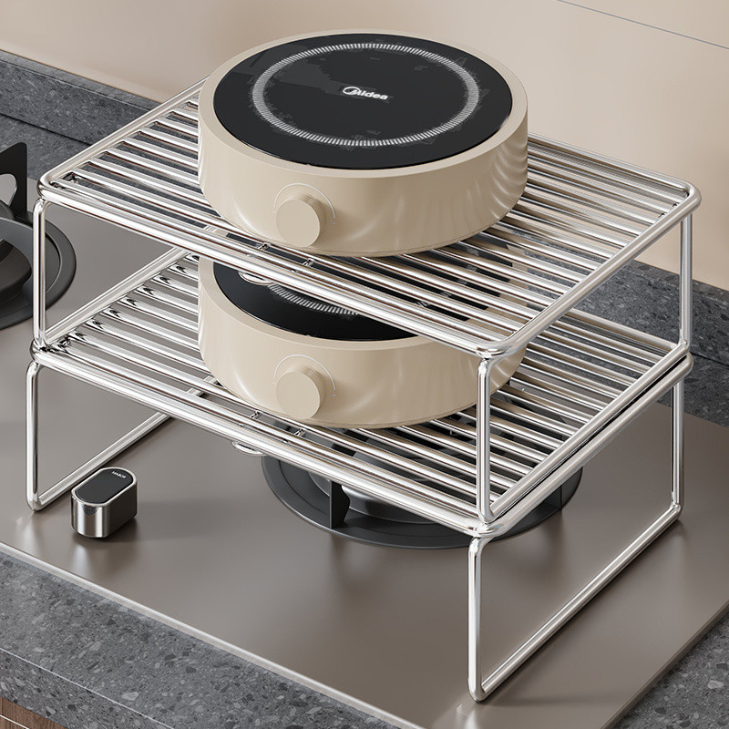 Stainless Steel Stove Rack Kitchen Countertop Pot Hollow Placement Rack ...