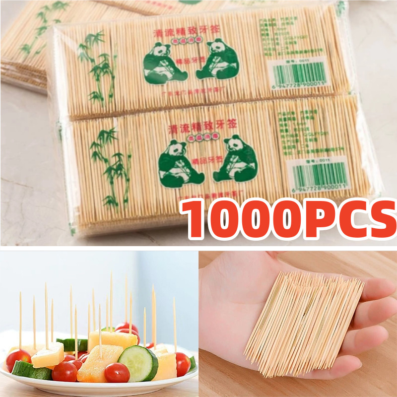 1000 Count Bamboo Toothpicks for Teeth Cleaning, Barbecue, Fruit ...