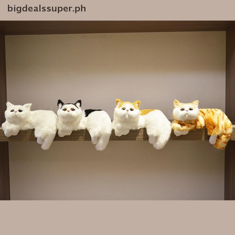 Pro Cute Simulation Cat Plush Dolls Ornaments Figurine Home Desk ...