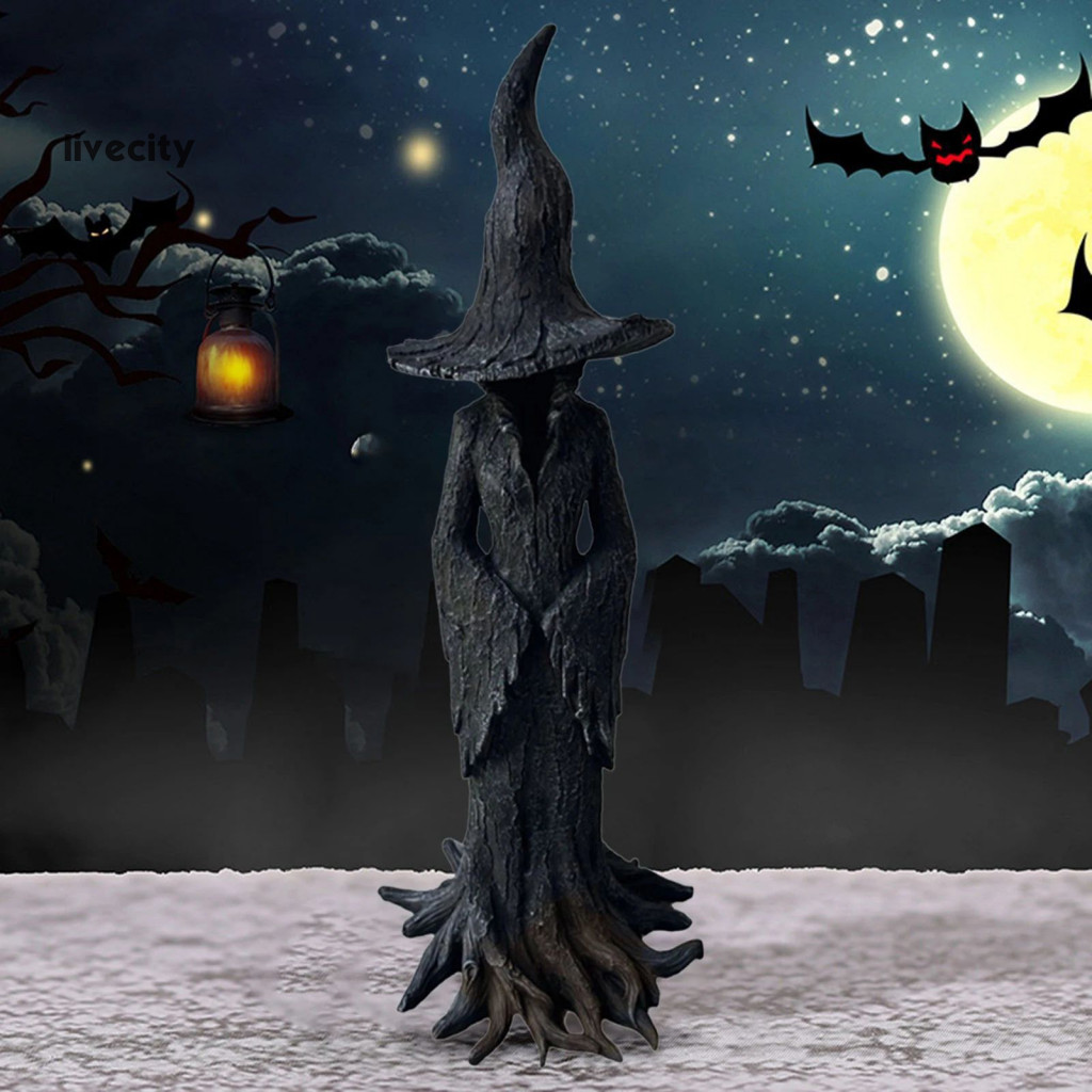 livecity| Halloween Witch Statue Mysterious Witch Figurine Vintage ...