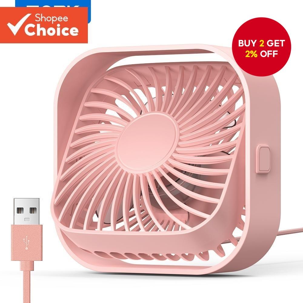 TOPK Mini Adjustable USB Desk Fan Rechargeable for Home Office Bedroom ...