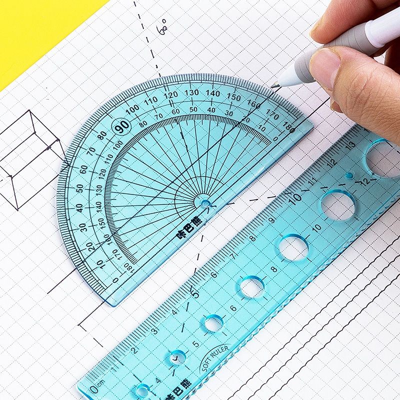 Soft Ruler Set 4-Piece Set Student Stationery 15/20cm Does Not Hurt ...