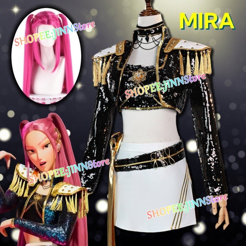 -JINN-KPOP DEMON HUNTERS Cosplay Costume RUMI ZOEY MIRA Cosplay Wig ...