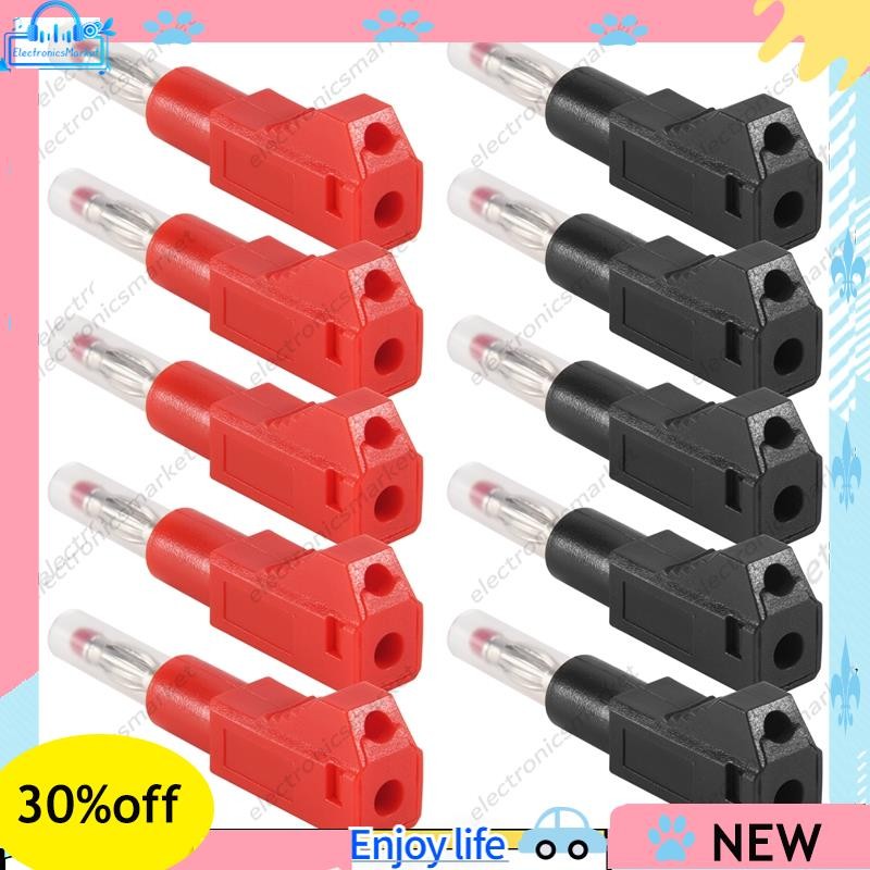 【On sales E】10 Sets Retractable Sheath 4Mm Banana Plug Connectors ...