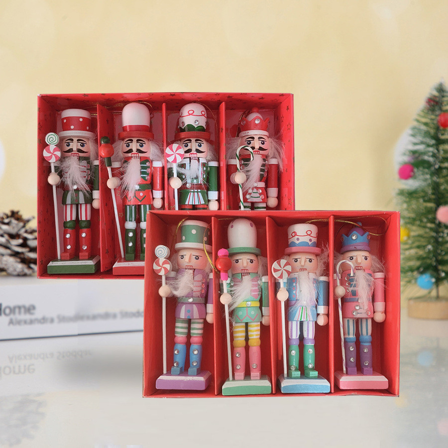 Candy Color Wooden Nutcracker Soldiers (12cm) - Set of 4 Christmas ...