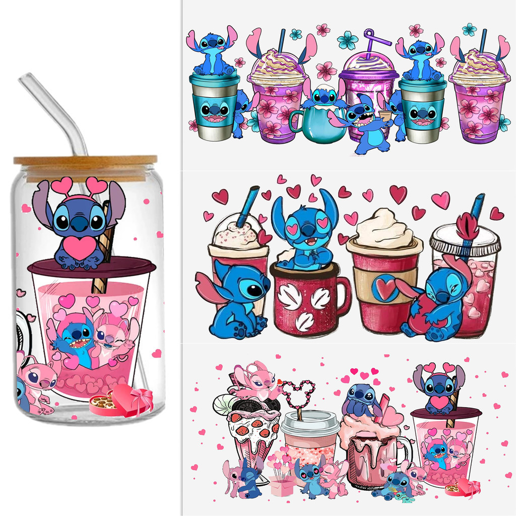 WC- Disney Li lo And Stitch UV DTF Sticker For 16oz Cups Wrap Transfer ...