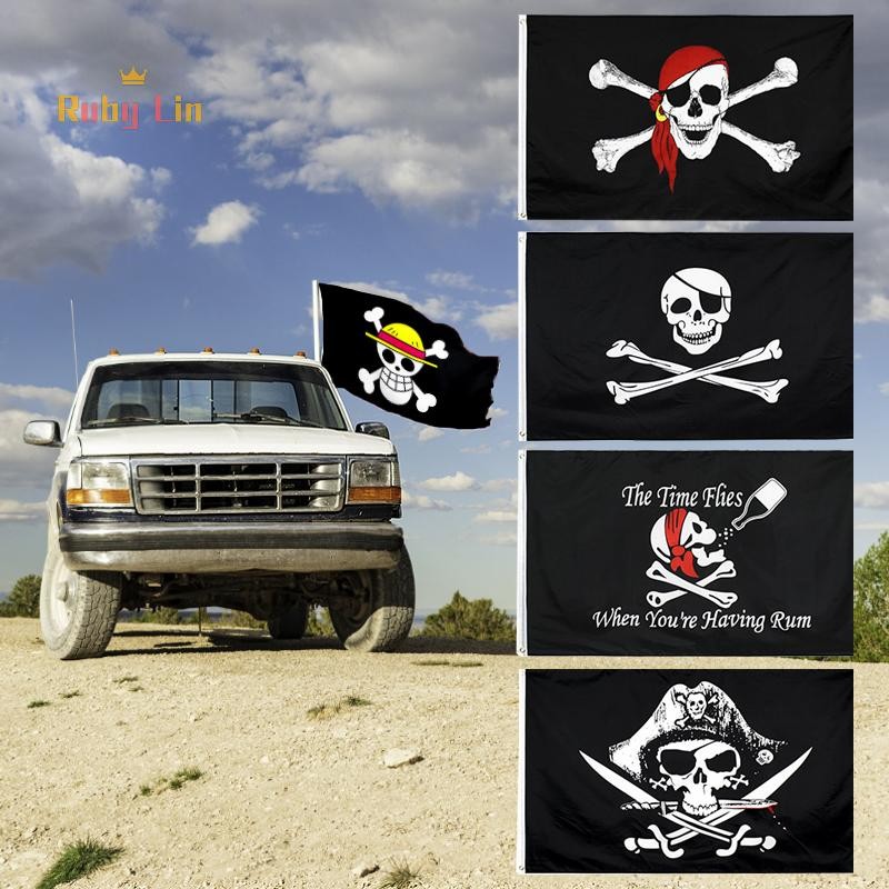Ruby Lin One Piece Flag Skull Crossbones Pirate Flag Jolly Roger Double ...
