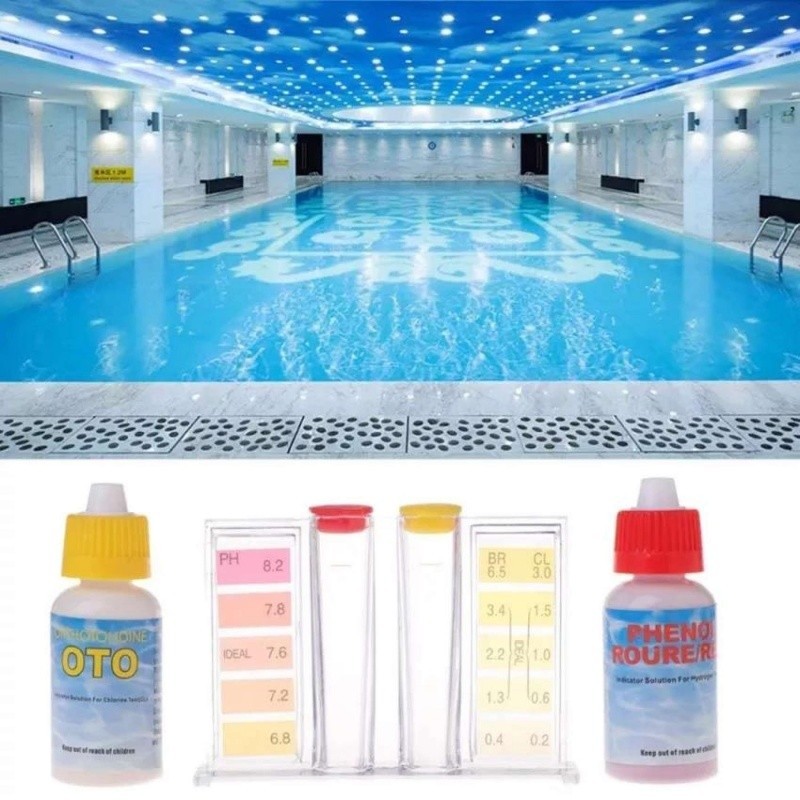Swimming pool water testing kit, OTO testing agent, pH and residual ...