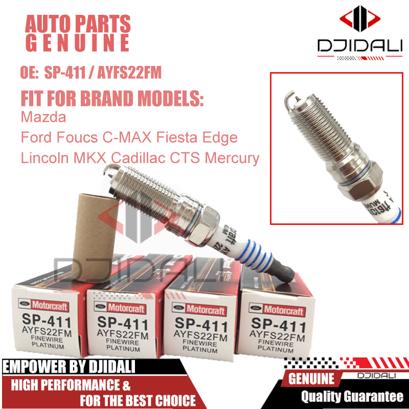 4PCS Platinum Spark Plug SP-411 AYFS22FM for Mazda Ford Foucs C-MAX Fiesta Edge Lincoln MKX ...