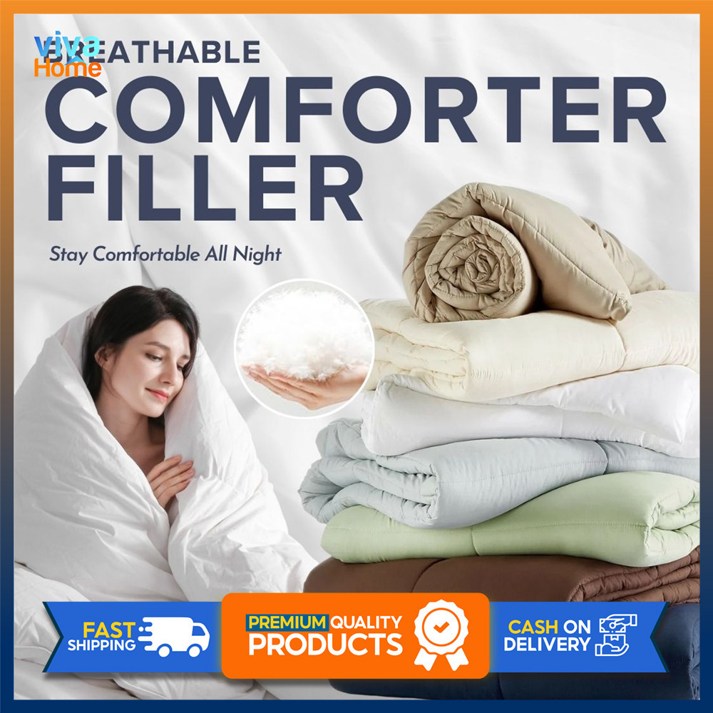 Vivahome Plain Color Comforter Only / Duvet Filler Queen 180 x 200 cm ...