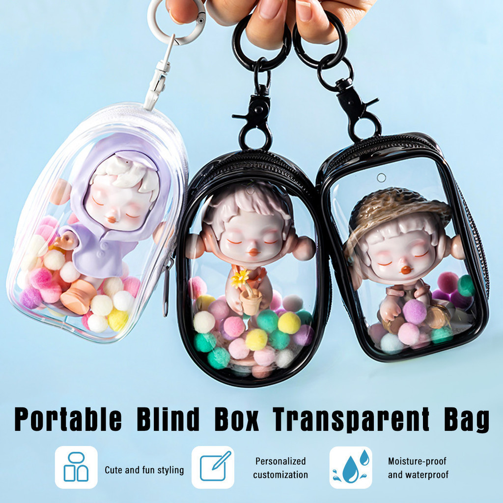 Clear Doll Display Bag Portable Small Hanging Bag Zipper Closure ...