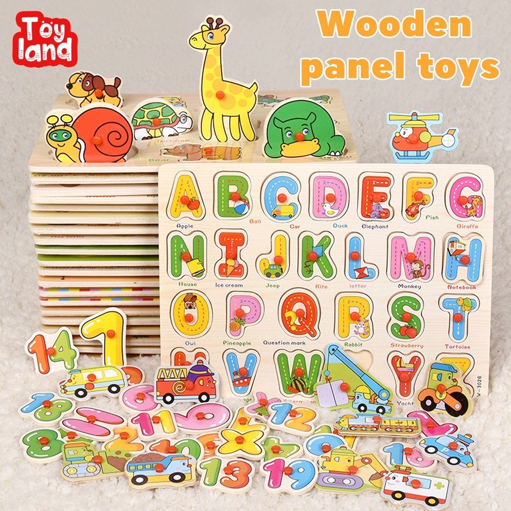 3D Wooden Hand Grab Boards Puzzle Toys Cognition Tangram Jigsaw ...