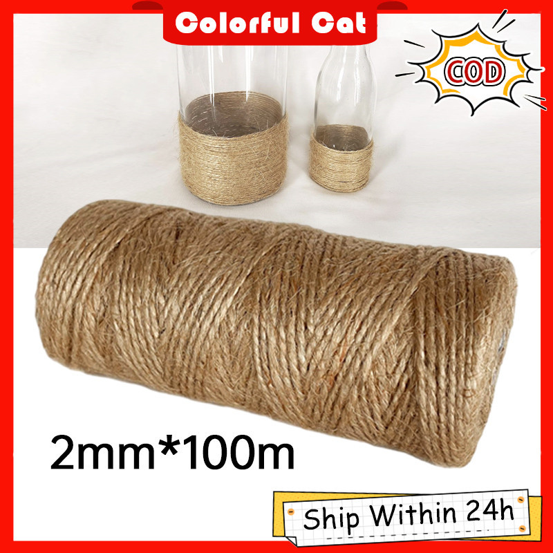 100 Meter 2mm Natural Jute Twine Jute Rope Packing Rope Natural Brown ...