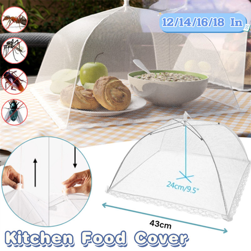 Kitchen Foldable Mesh Food Cover Anti-fly Food Covers Reusable ...