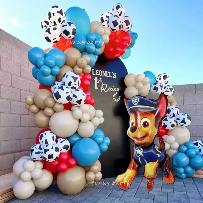 Paw Patrol Theme Balloon Garland Running Chase Bone Paw Latex Balloons Birthday Party ...