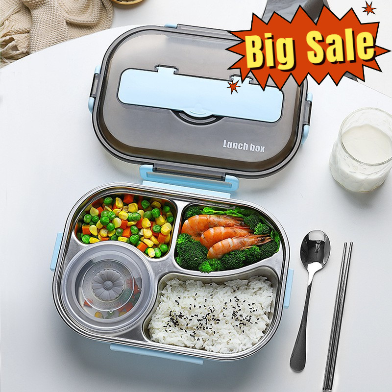 Stainless Steel Bento Box Adult Lunch Box, Leak-Resistant Lunch ...