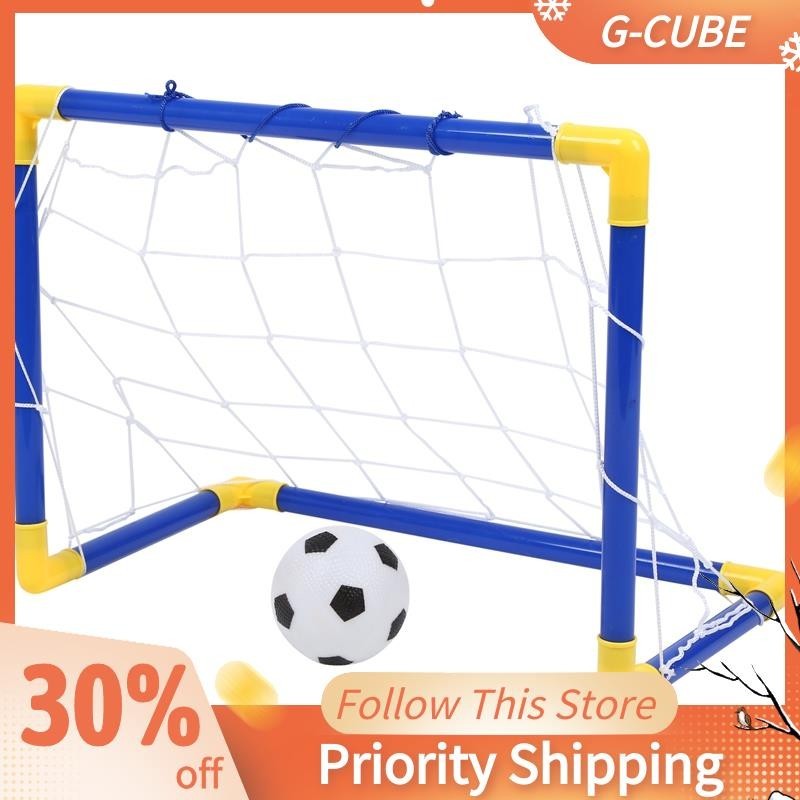 Indoor Mini Folding Football Soccer Ball Goal Post Net Set+Pump Kids ...