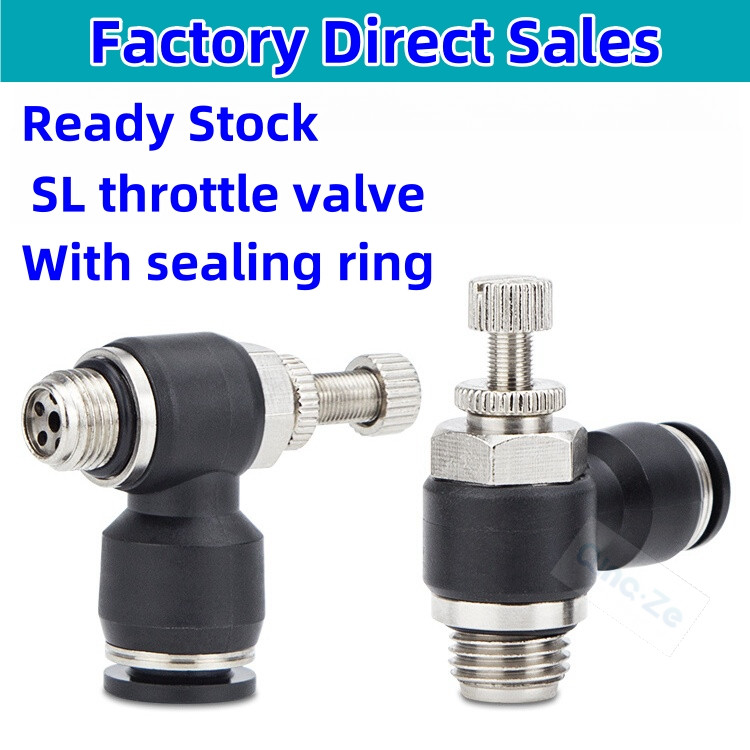 Pneumatic Quick Connector Quick Plug Cylinder Regulating Valve SL8-02 Speed Regulating Valve ...
