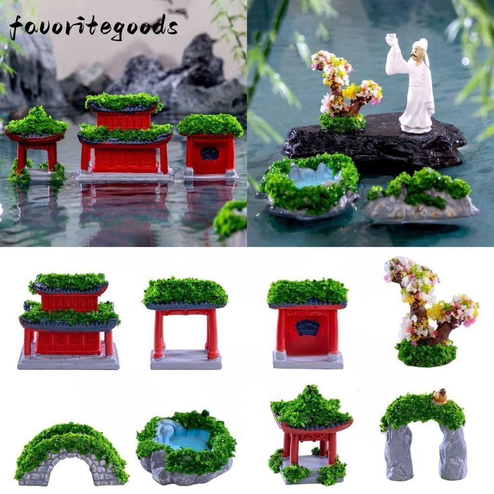 FAVORITEGOODS Chinese-style Building Figurines, Multicolor Ecological ...