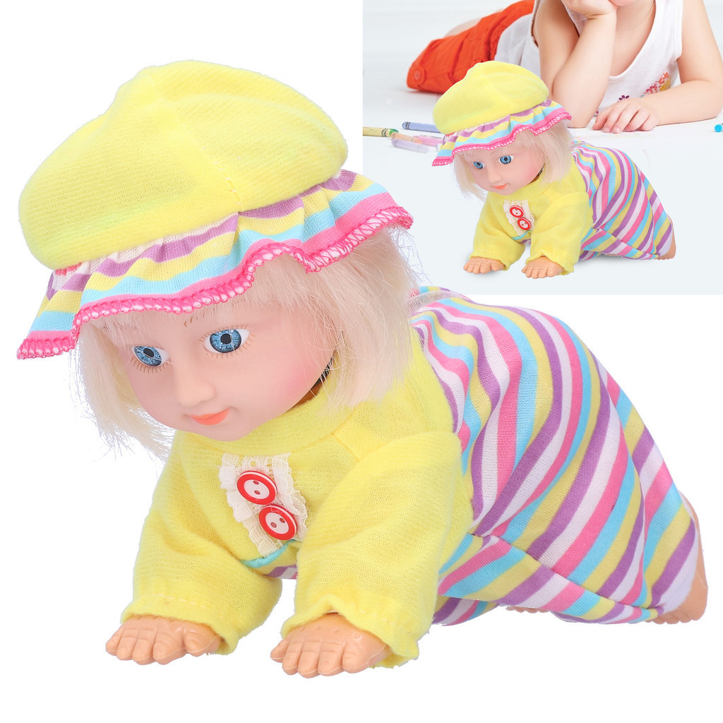 HEO~ Lifelike Cute Baby Doll Electric Smart Laughing Crawling Doll ...