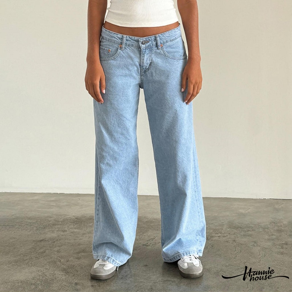HANNIE House- Women Low Waist Zipper Button Jeans | Shopee Philippines