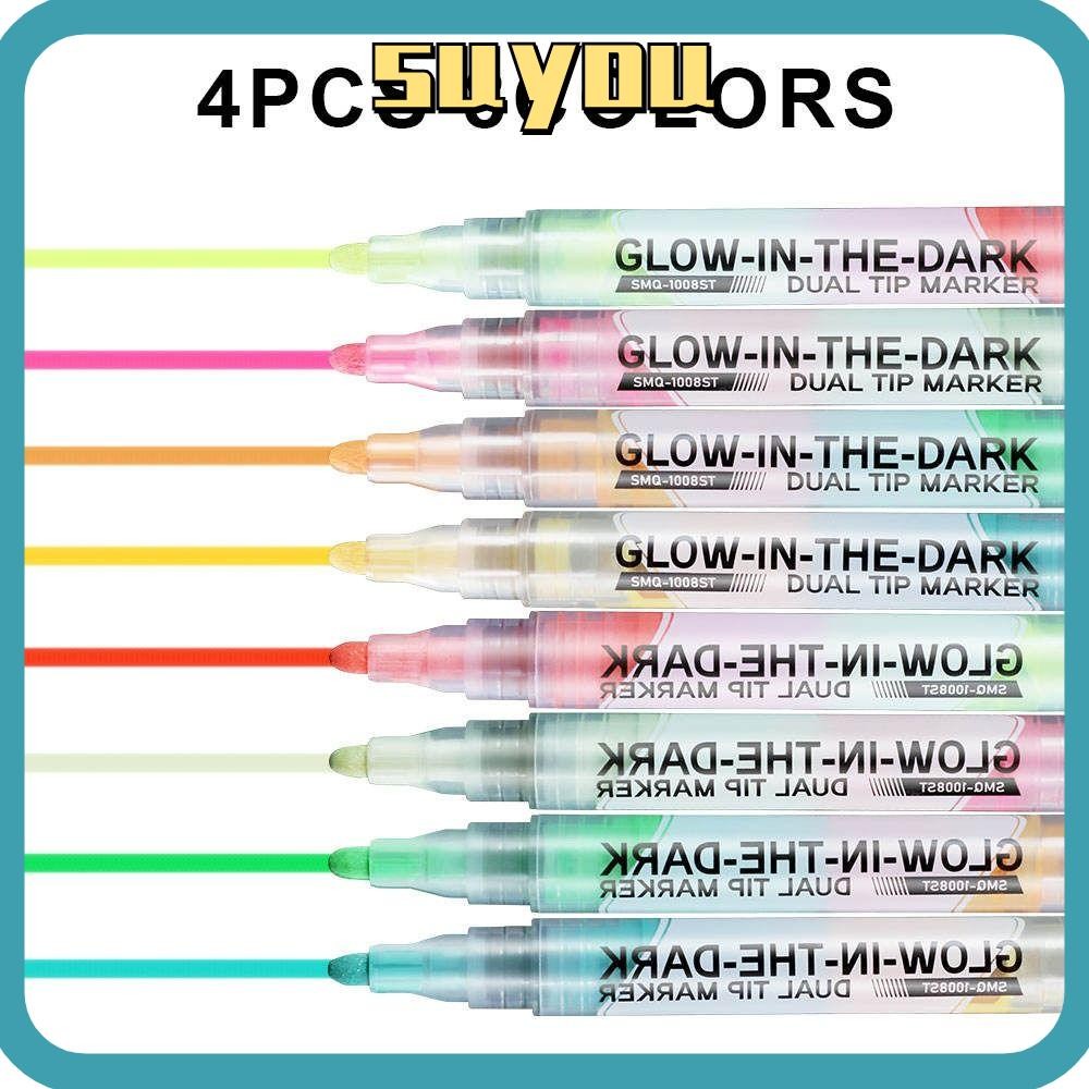 SUYO Marker Pen, Dual Tip Glow in The Dark Luminous Pen, Personalized ...