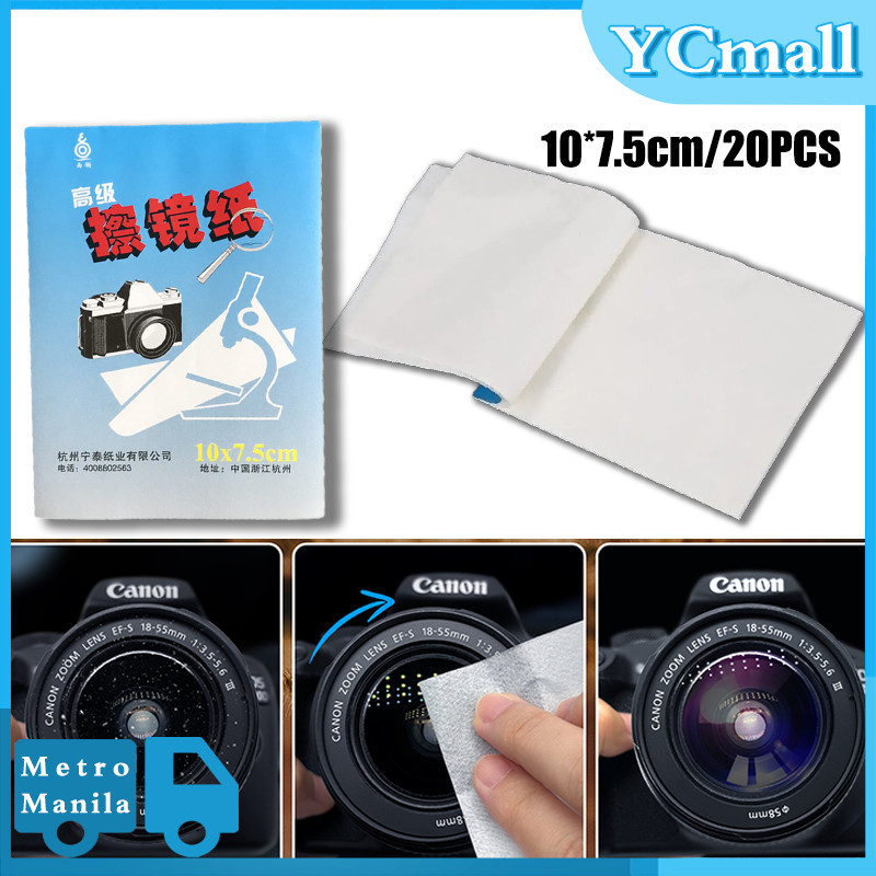20pcs/Pack Soft Camera Lens Optics Tissue Camera Lens Clean Paper Wipes ...