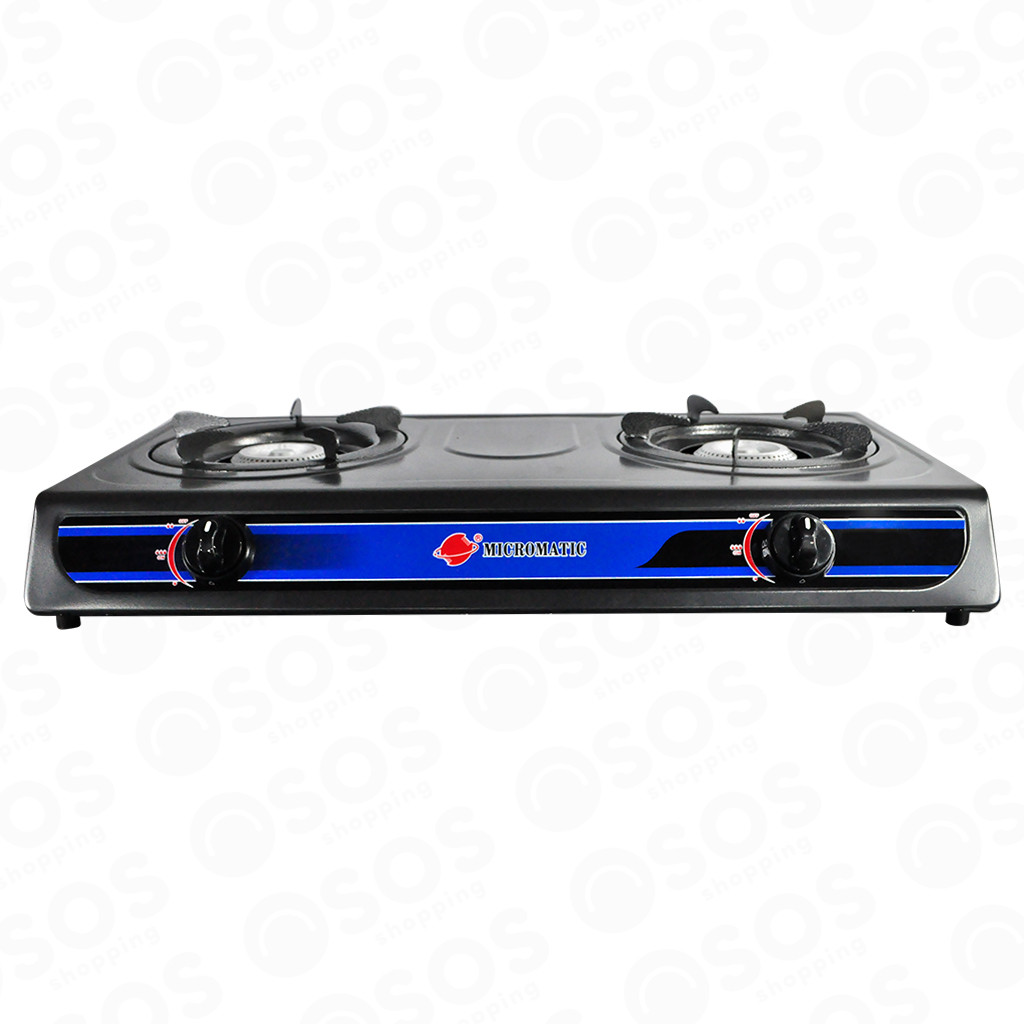MICROMATIC Original Gas Stove Double Burner Powder Coated Body with Pan ...