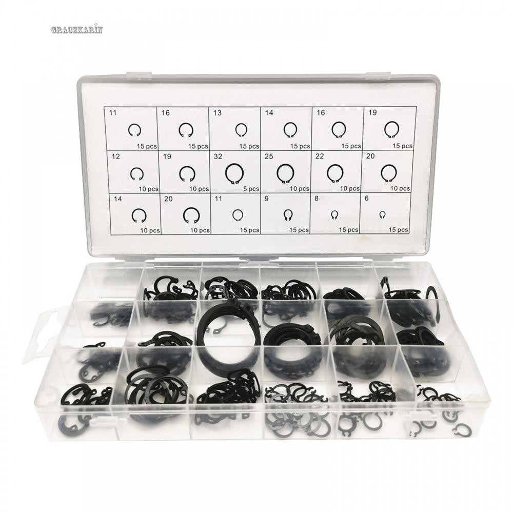 225 Piece External Retaining Ring Kit C-Clip Pin Retaining Ring ...