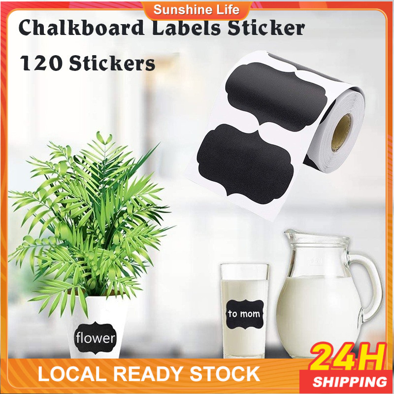 Chalkboard Labels 120PCS Black Label Stickers Waterproof Blackboard ...