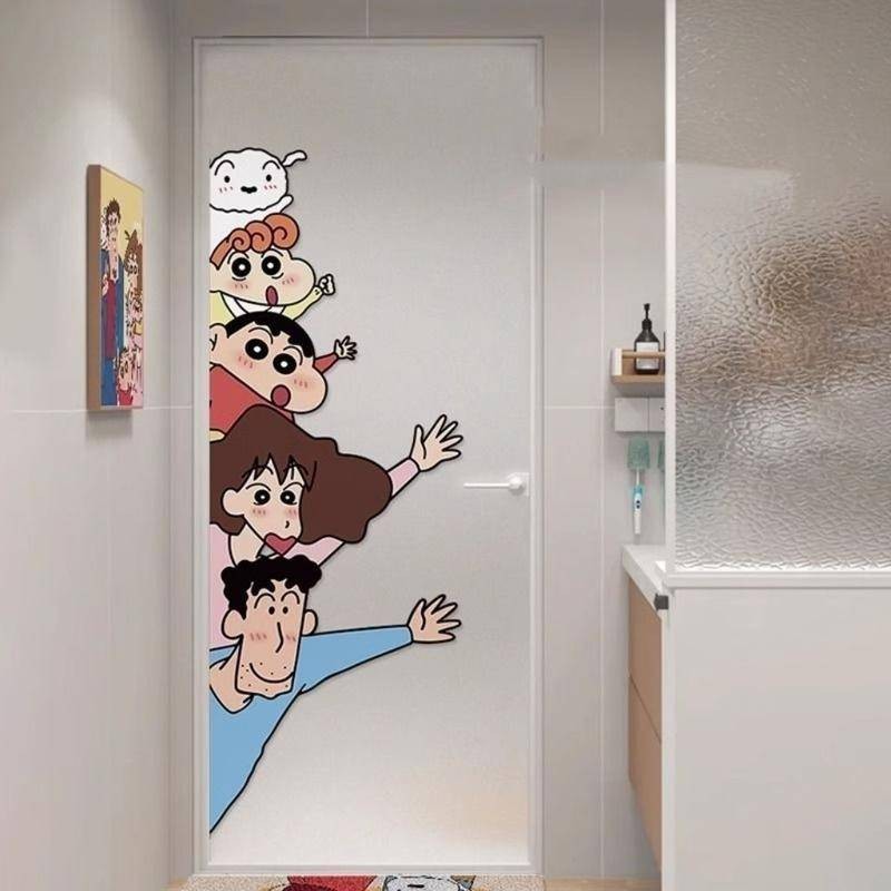 Crayon Shin Chan Bathroom Glass Door Frosted Anti Peeping Sticker ...