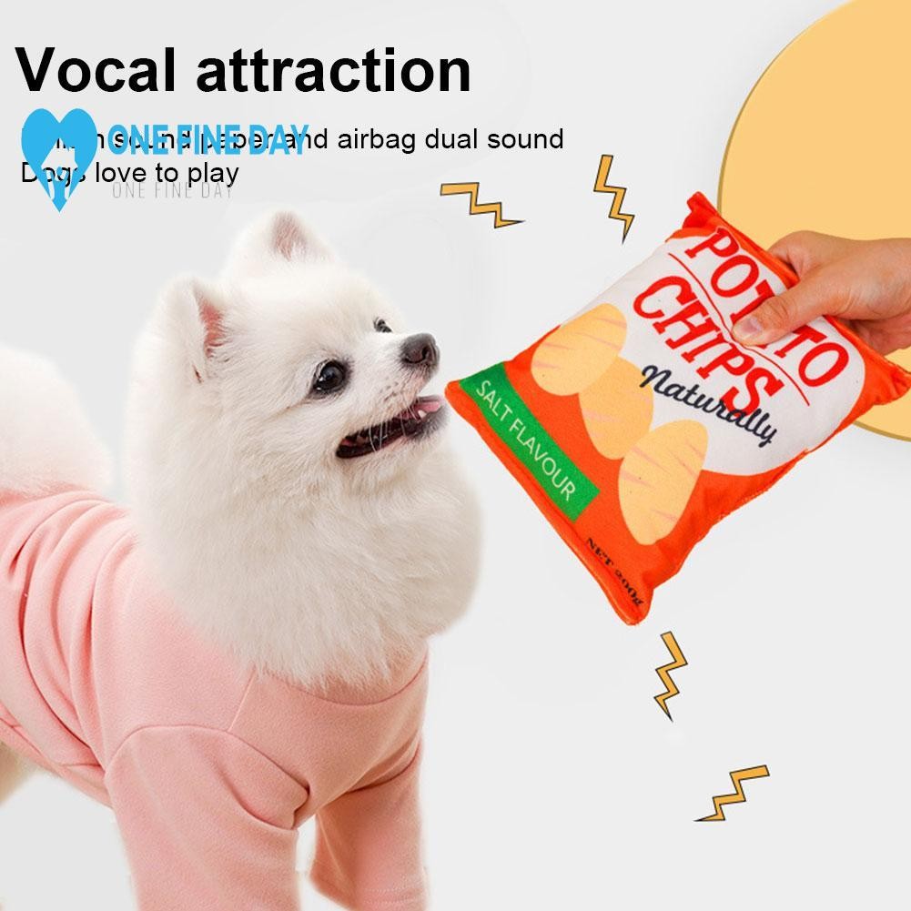Dog Toy Sounding Paper Toy Potato Chips Bite-resistant Bite Toy Chew ...