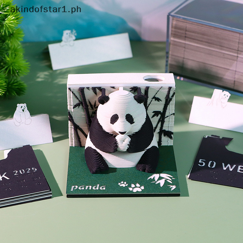 { 2025 New Year Decor } Panda Desk Calendar With LED Lights 2025 ...