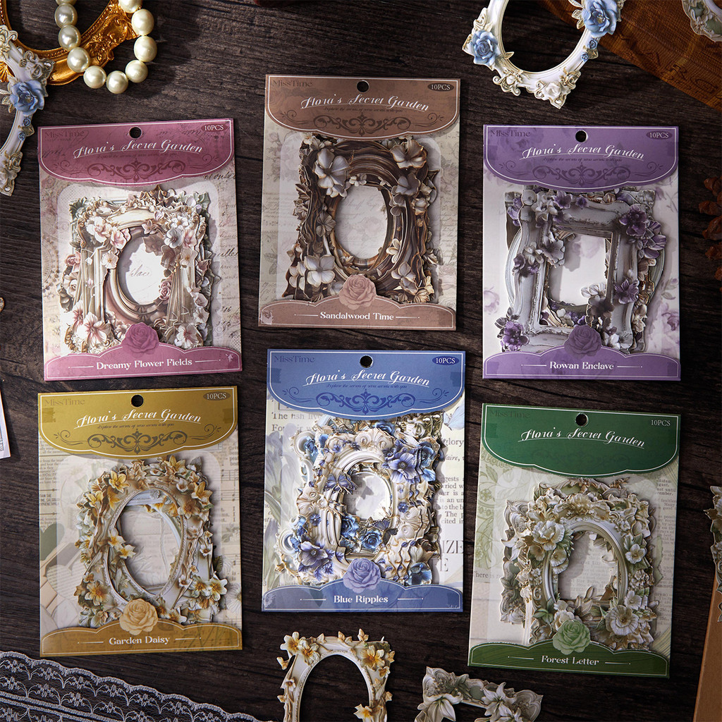 Retro Frame Handbook Material Paper Handbook Collage Material 10 Sheets ...