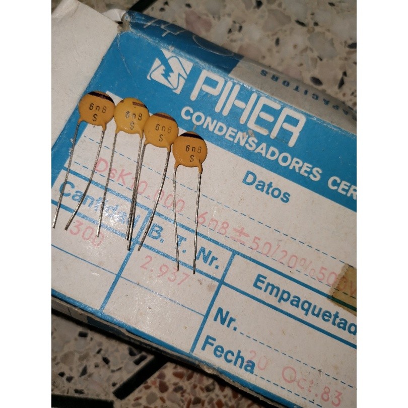 500v6800PF 682 old Philips PIHER high voltage copper foot high ...