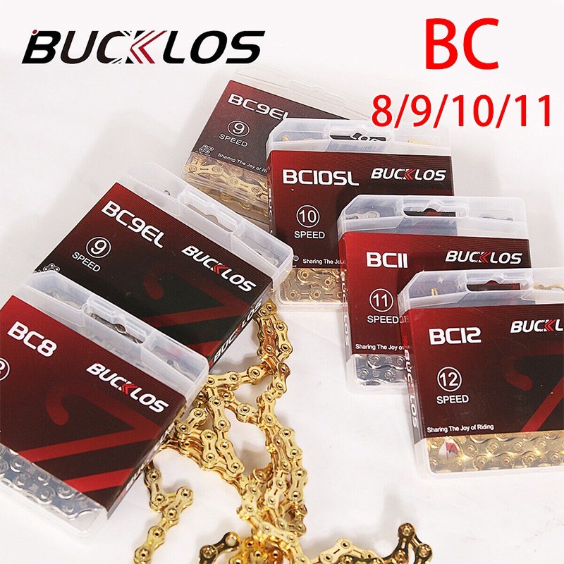 BUCKLOS 8 Speed Chain Bike Chain BC Light Weight Silver Gold Chains for ...